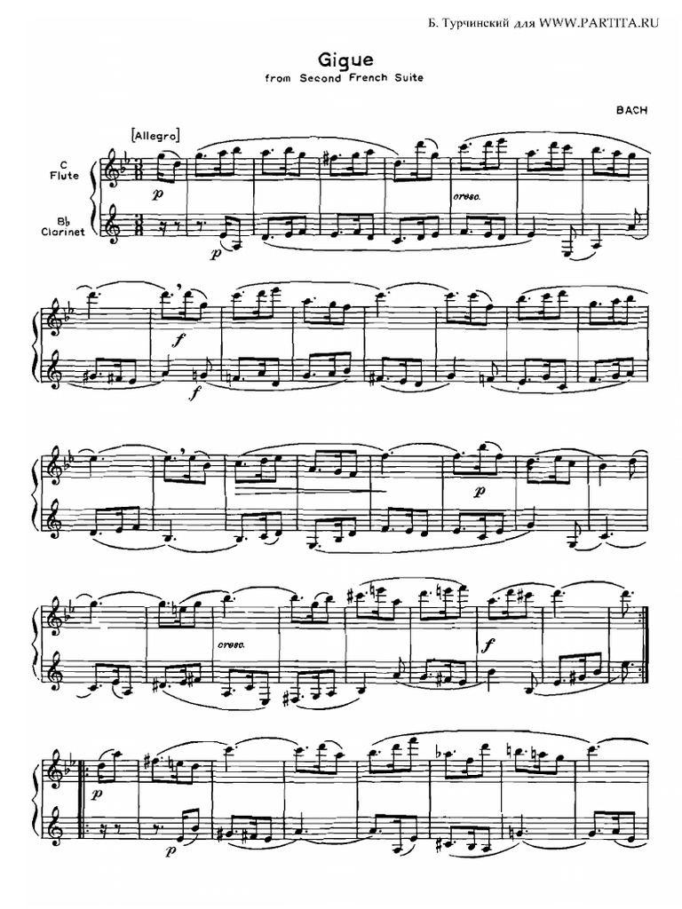 Bach Giga FL e Klar | PDF