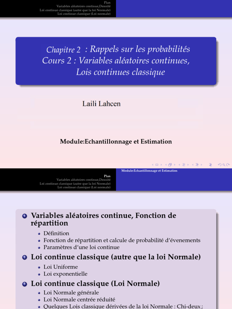 Loi exponentielle et variables continues | PDF | Loi normale | Variable ...