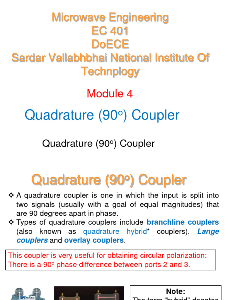 Quadrature Coupler Overview and Types | PDF | Radio Technology ...