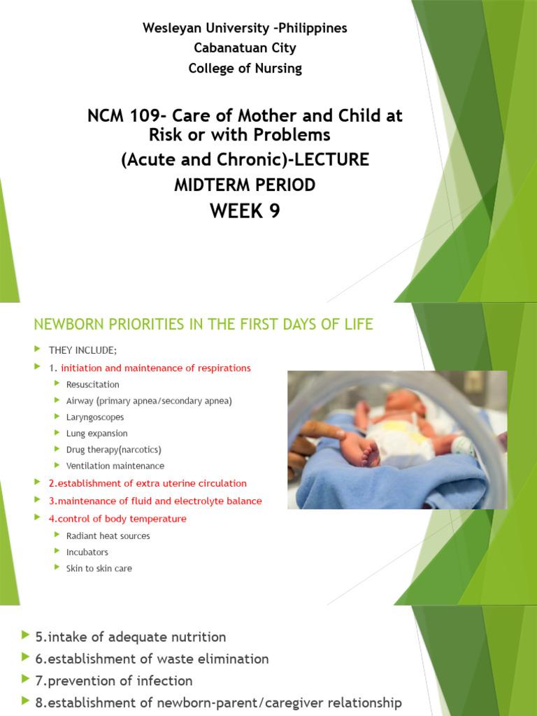 Week 9 NCM 109 Lecture | PDF | Fetus | Clinical Medicine