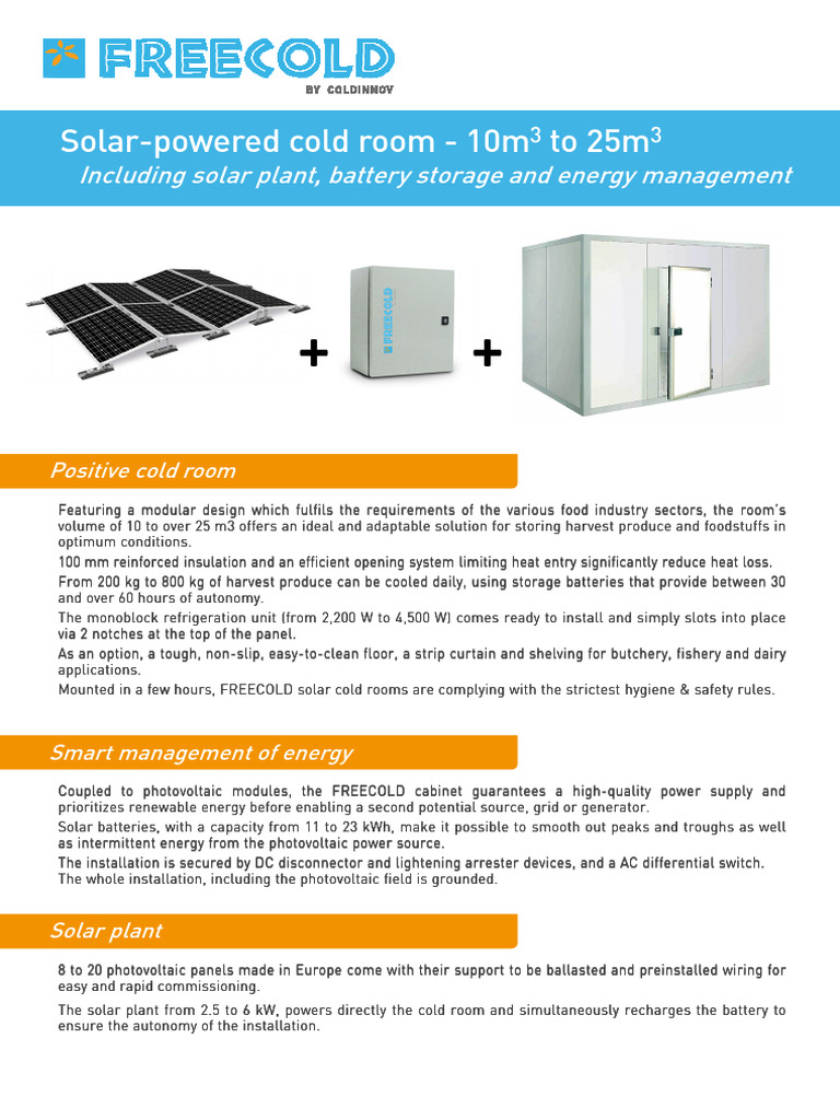 Solar Cold Room with Battery Storage | PDF | Solar Power | Photovoltaics
