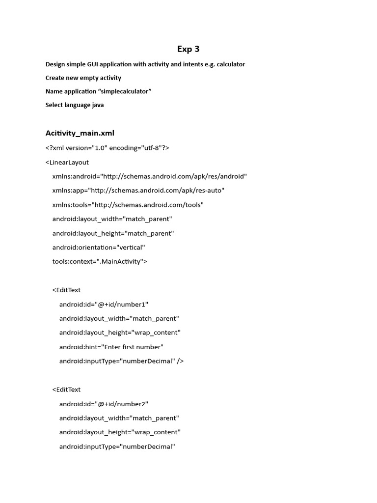 Mad Exp 3 | PDF | Android (Operating System) | Mobile Software
