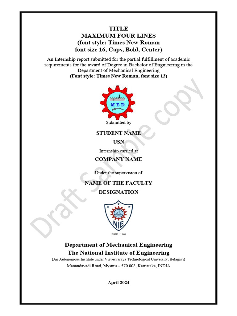 Short Term Internship - Report Format | PDF | Brick