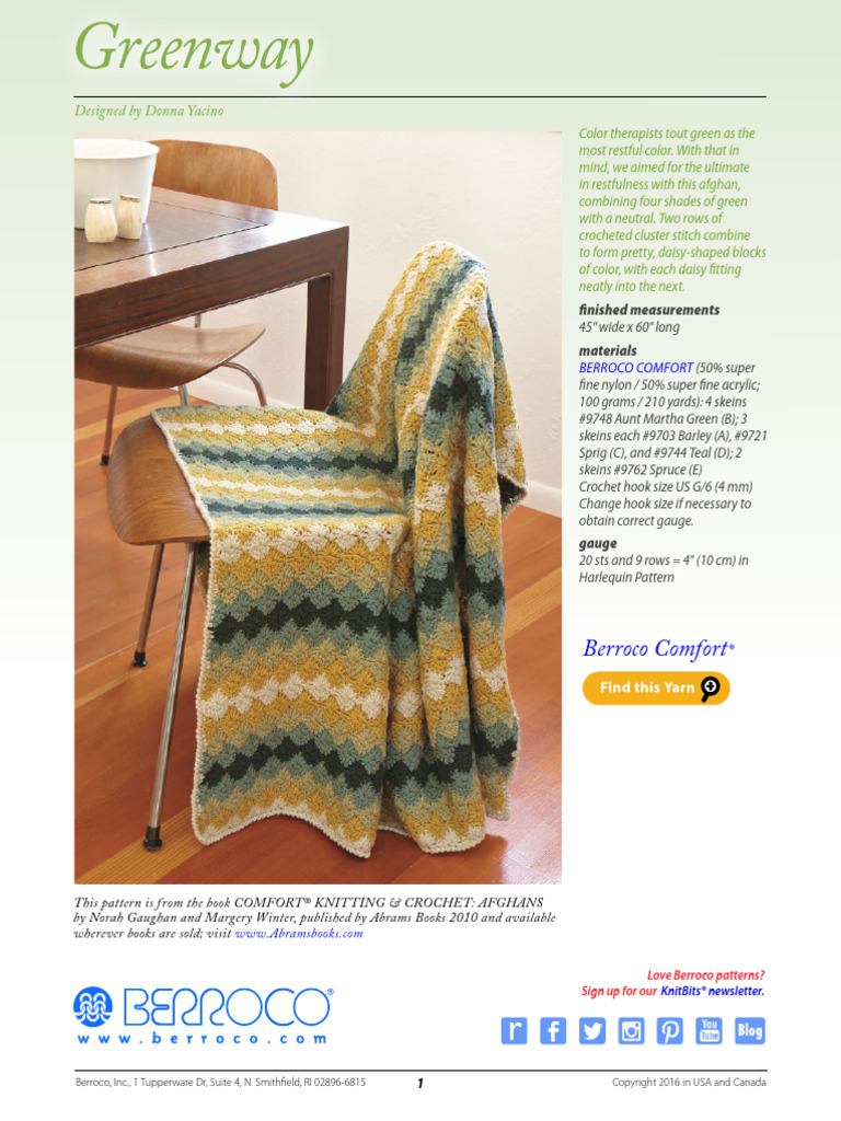 Berroco Pattern Greenway | Download Free PDF | Crochet | Knitting