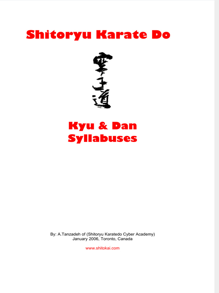 Dokumen - Tips Shito Ryu Karate Syllabus | PDF | Karate | Japanese ...