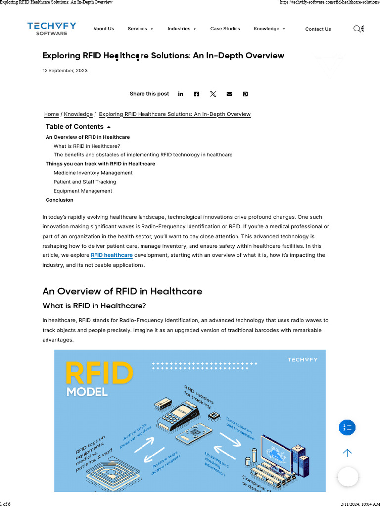 RFID in Healthcare: A Detailed Guide | PDF | Radio Frequency ...