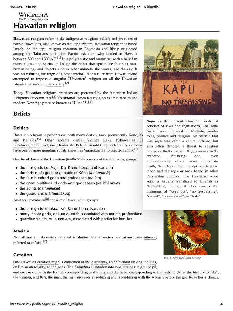 Hawaiian Religion | Download Free PDF | Hawaii