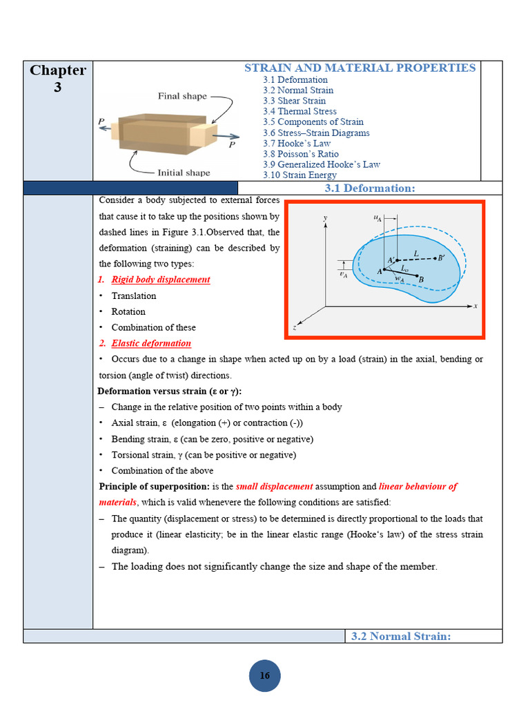 Chapter 3 strain and materials properties fi | PDF | Deformation (Engineering) | Young's Modulus