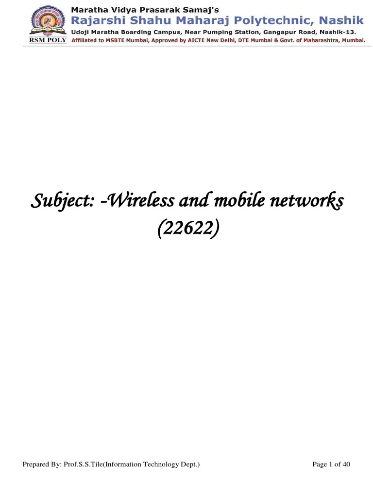 WMN 22622 Question Bank | PDF | Ieee 802.11 | Cellular Network
