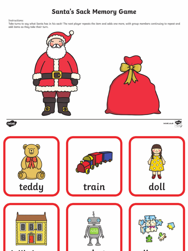 Santas Sack Auditory Memory Game | PDF