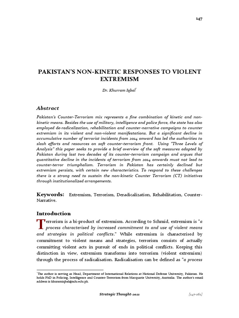 10 Pakistans Non Kinetic Dr. Khurram Iqbal | PDF | Mind | Reality