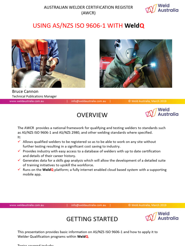 WeldAustralia Using AS NZS ISO 9606 1 With WeldQ | PDF | Pipe (Fluid ...