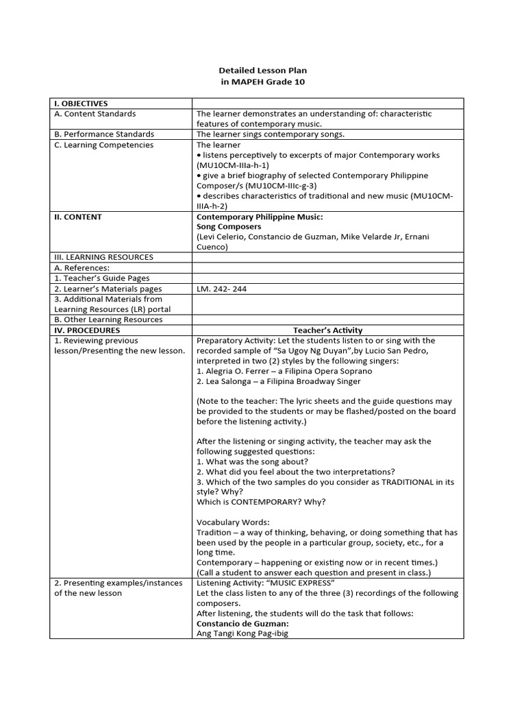 Cot Music 3RD Q | PDF | Musicology