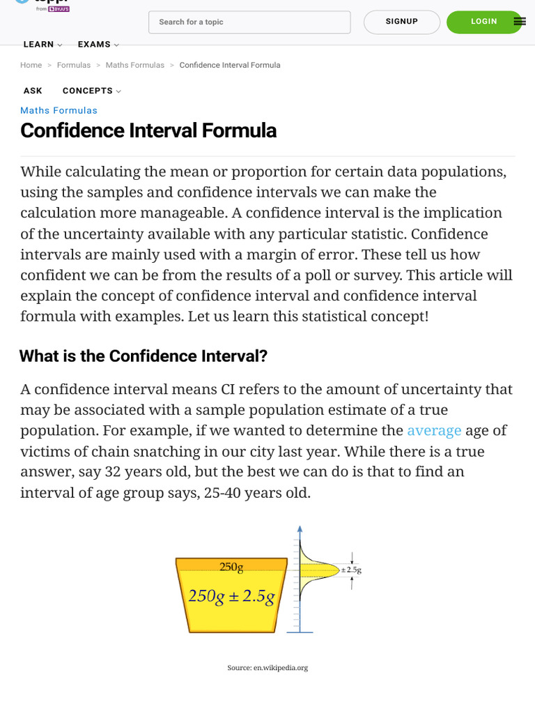 ConfidenceIntervalFormulaMeaning, Calculation, SolvedExamples 1710827614746 | PDF | Confidence ...