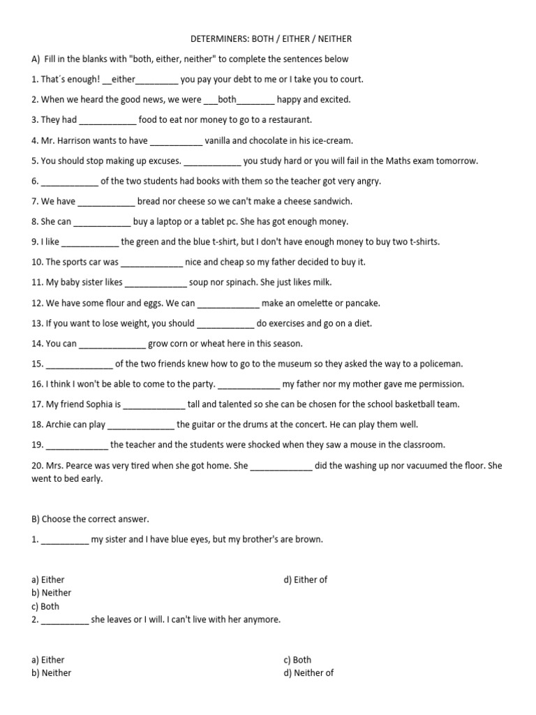 Session7 Determiners Both Either Neither | PDF