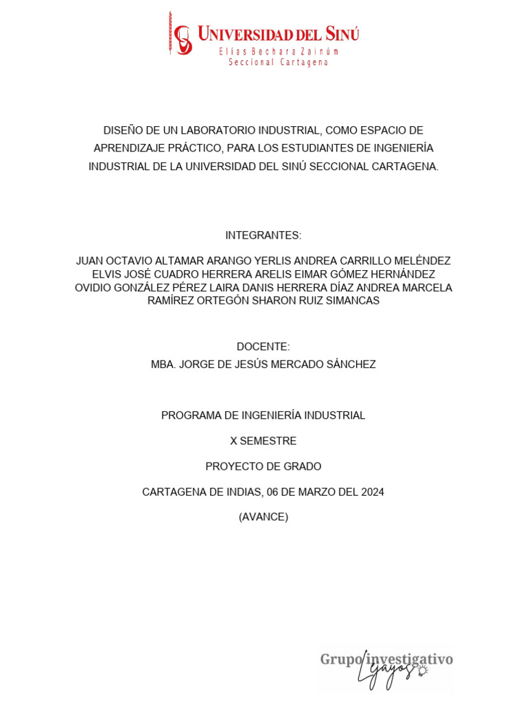 ABP - Grupo 1 - Diseño de Laboratorio Industrial | PDF | Ingeniería | Laboratorios