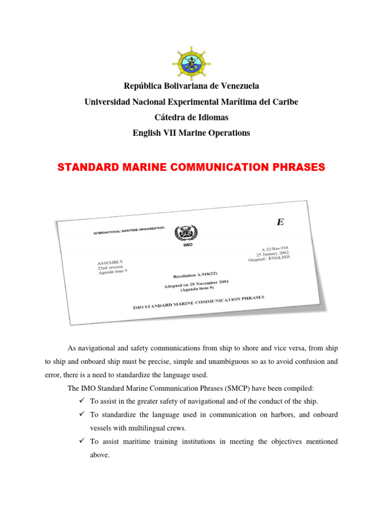 Standard Marines Communication Phrases | Download Free PDF | Anchor ...