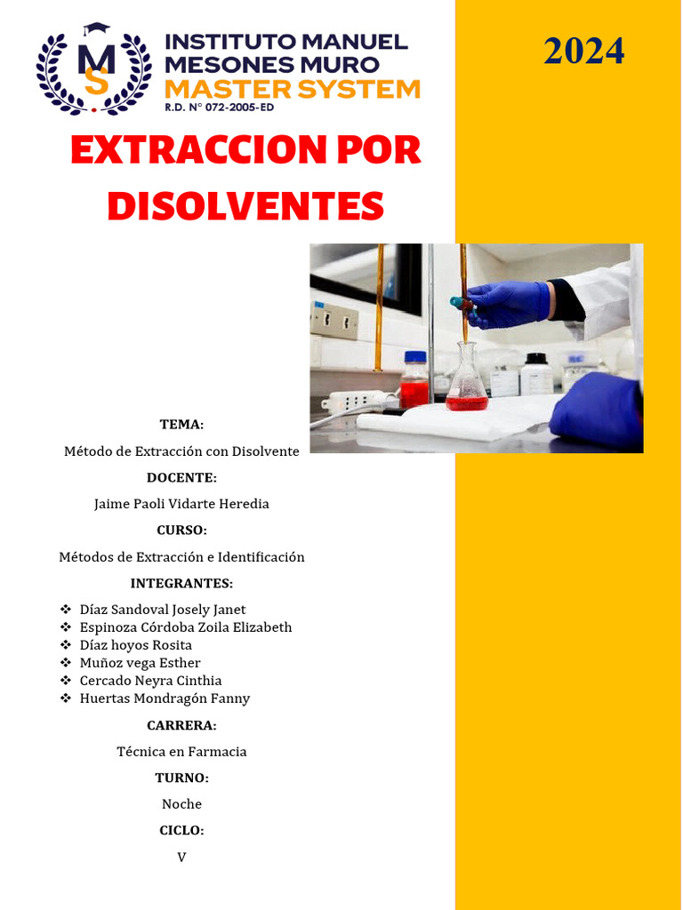 Extracción con Disolventes: Métodos y Usos | PDF | Solvente | Polaridad ...