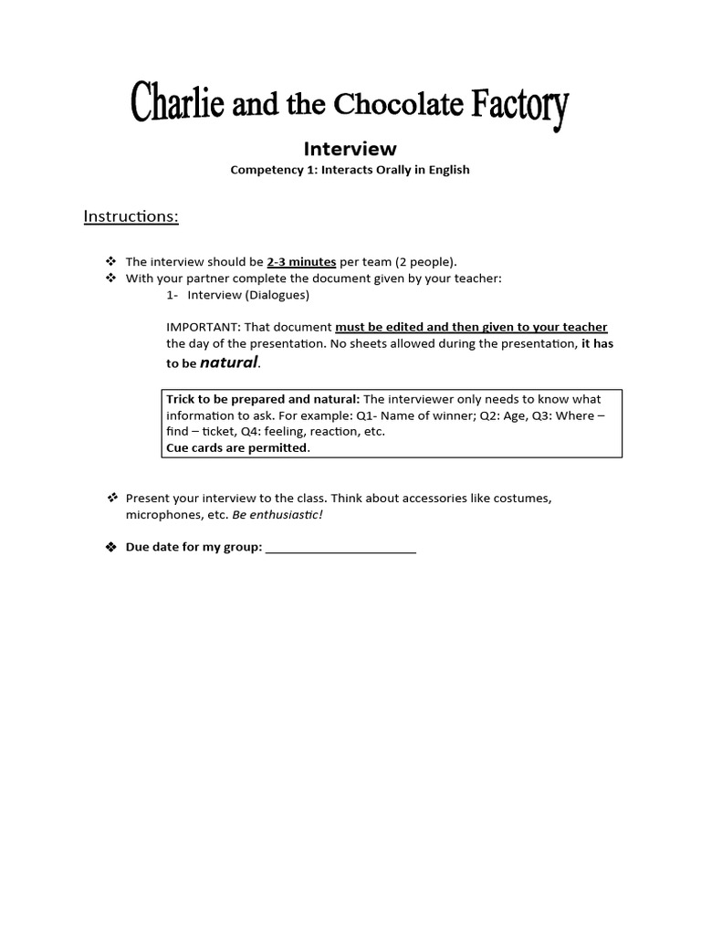 Interview Instructions | PDF Interview Instructions | PDF