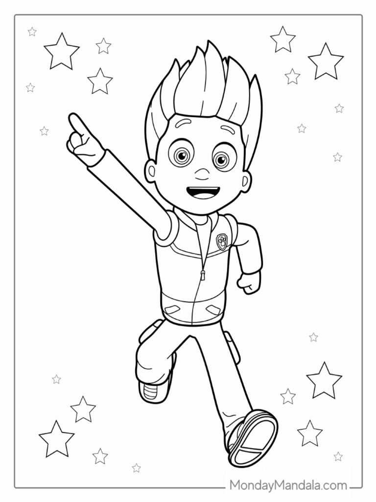 Coloring Sheet of Ryder From Paw Patrol | PDF