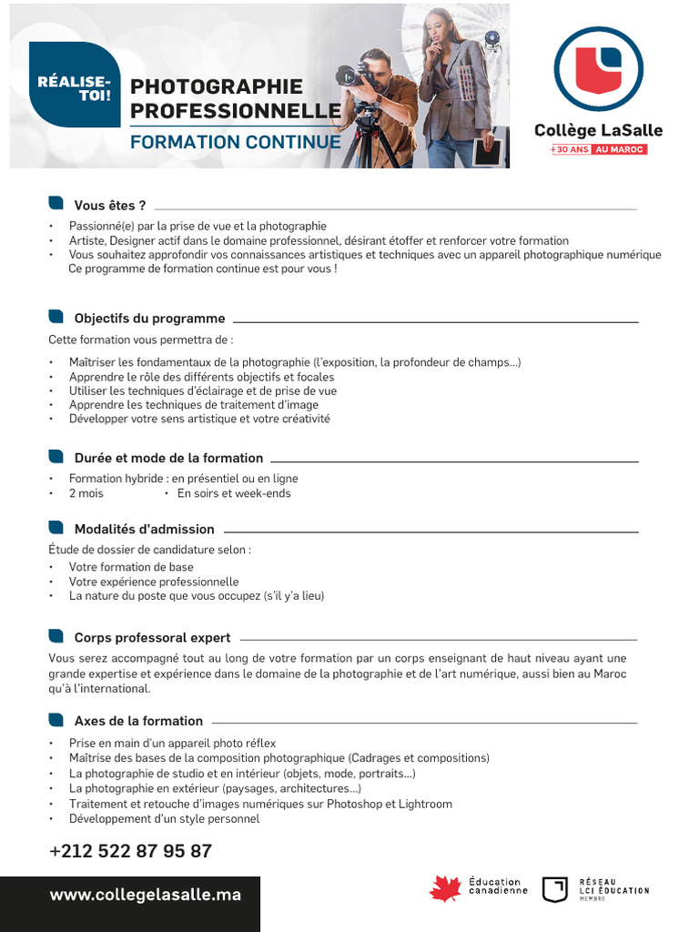 Formation Photo Professionnelle Avancée | PDF