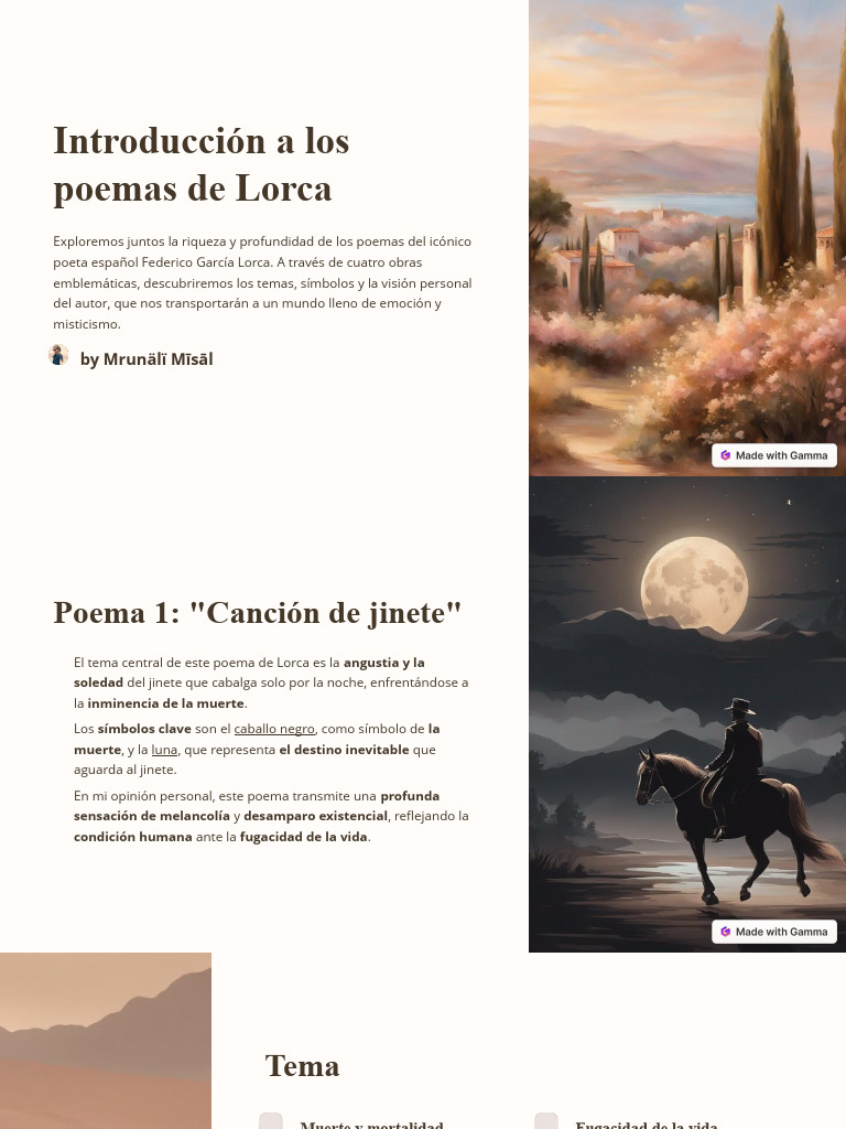 Introduccion A Los Poemas de Lorca | PDF | Federico García Lorca | Poesía