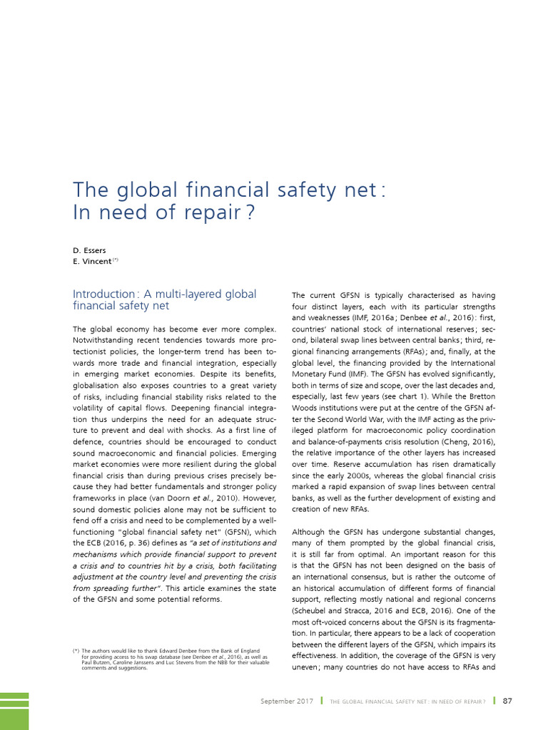 Essers, Vincent - The Global Financial Safety Net. in Need of Repair (2017) | PDF | Balance Of ...