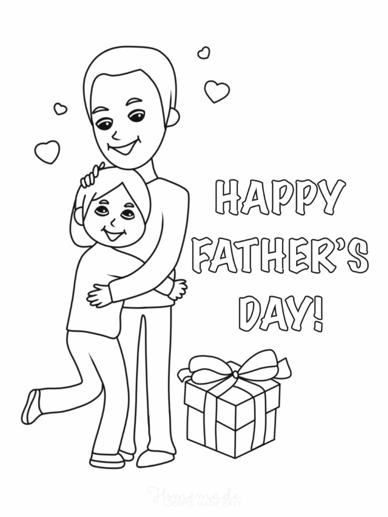 Fathers Day Coloring Pages Father Daughter Hug | PDF