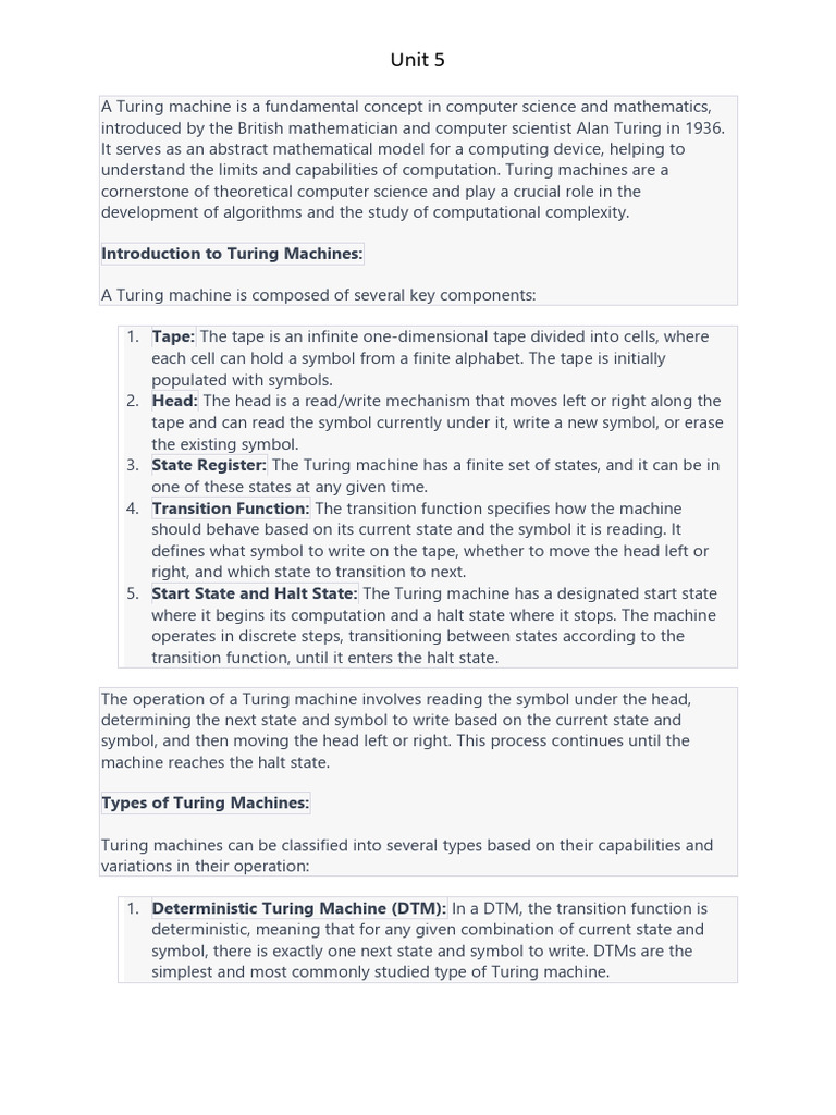 Tuning Machine Unit 5 | PDF | Computational Complexity Theory | Function (Mathematics)