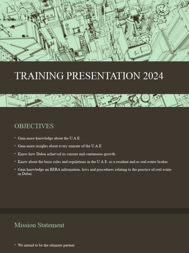 Training Presentation 2024 Pdf United Arab Emirates Dubai