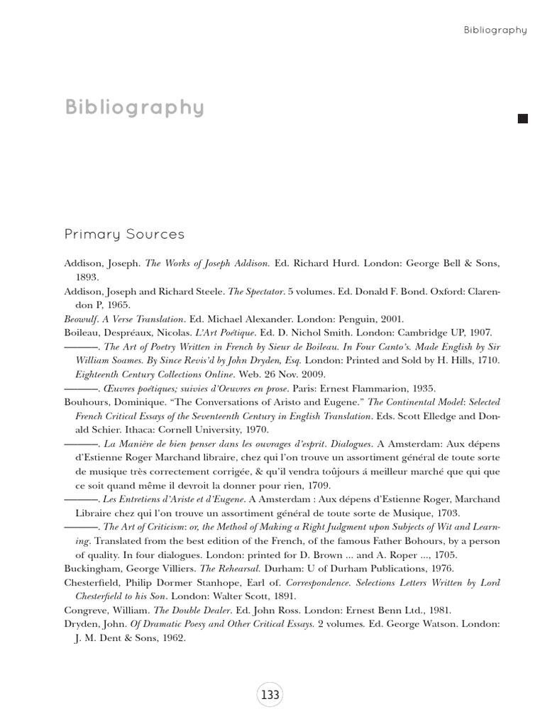 Bibliography: Primary Sources | PDF | University Of Oxford | Literary ...