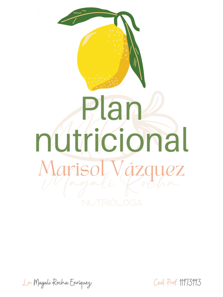 Plan Marisol V | PDF | Alimentos | Nutrición