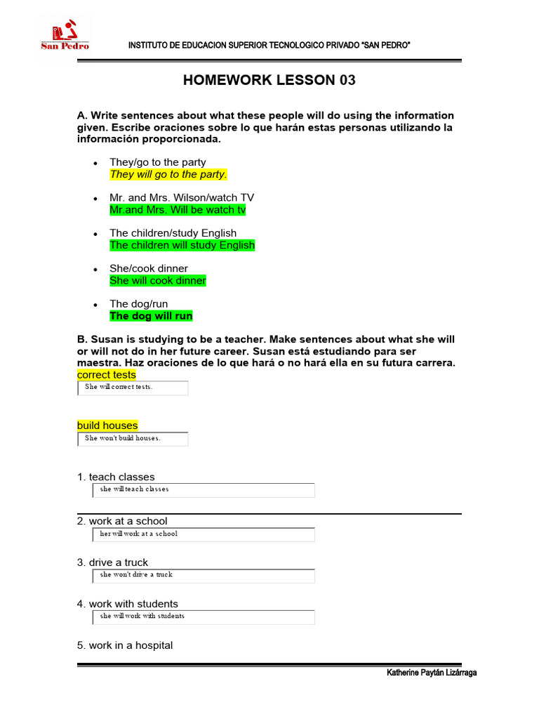 Homework Lesson 03 | PDF