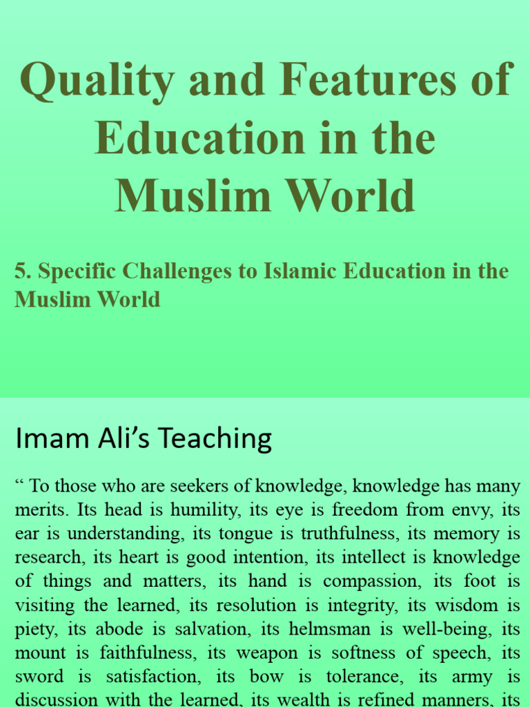 Specific Challenges To Islamic Education in The Muslim World | PDF ...