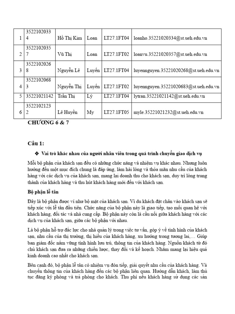 Bai Tap Nhom Chuong 6 & 7 | PDF