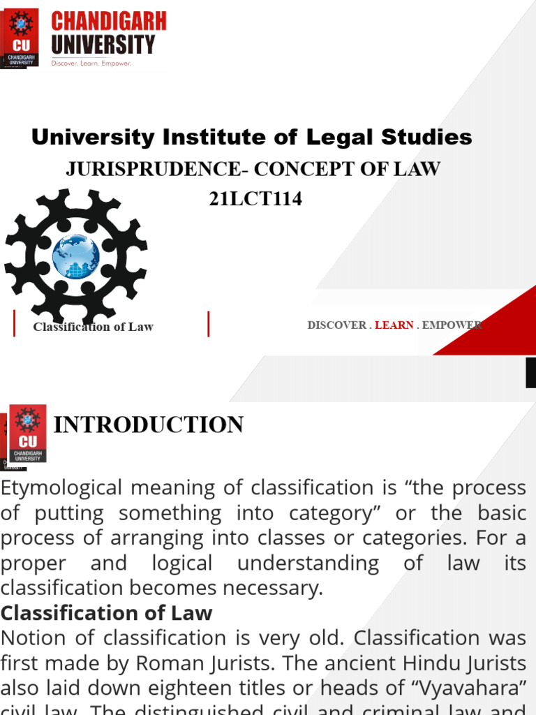 Classification of Law in Jurisprudence | PDF | International Law ...
