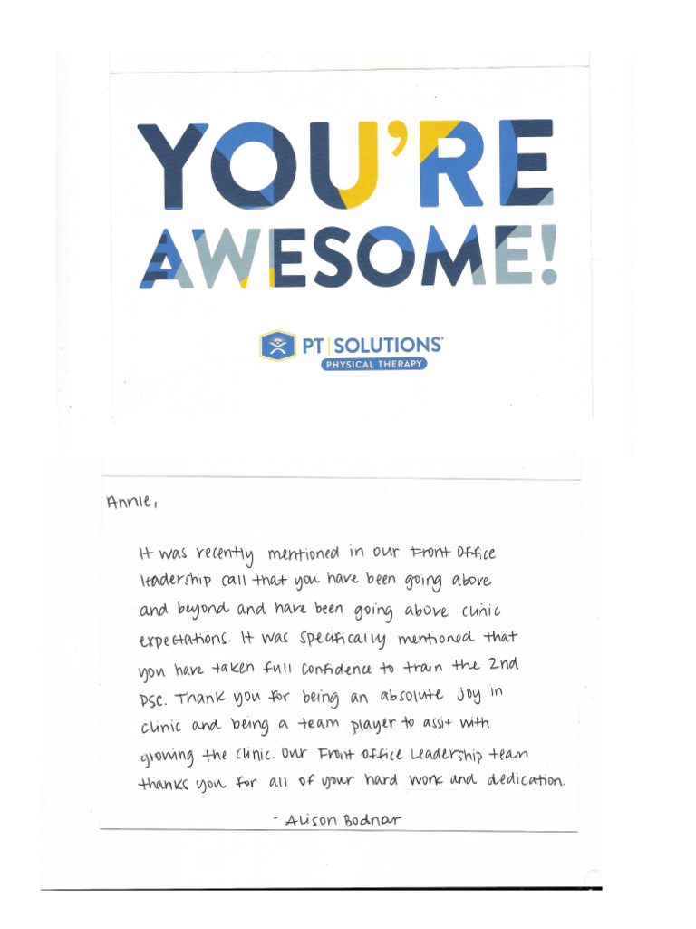 You Are Awesome Note | PDF