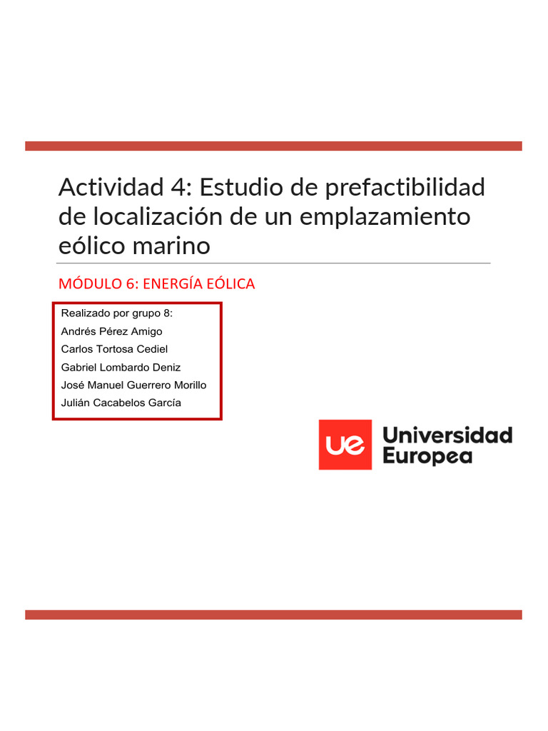Actividad 4 - Modulo 6 - Grupo 8 | PDF | Energía eólica | Energía renovable