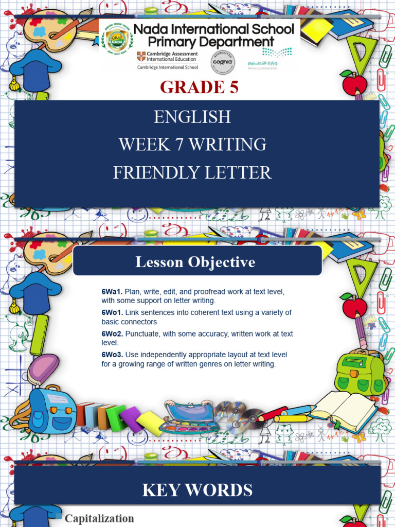 Grade 5 Friendly Letter Writing Guide | PDF | Human Communication ...