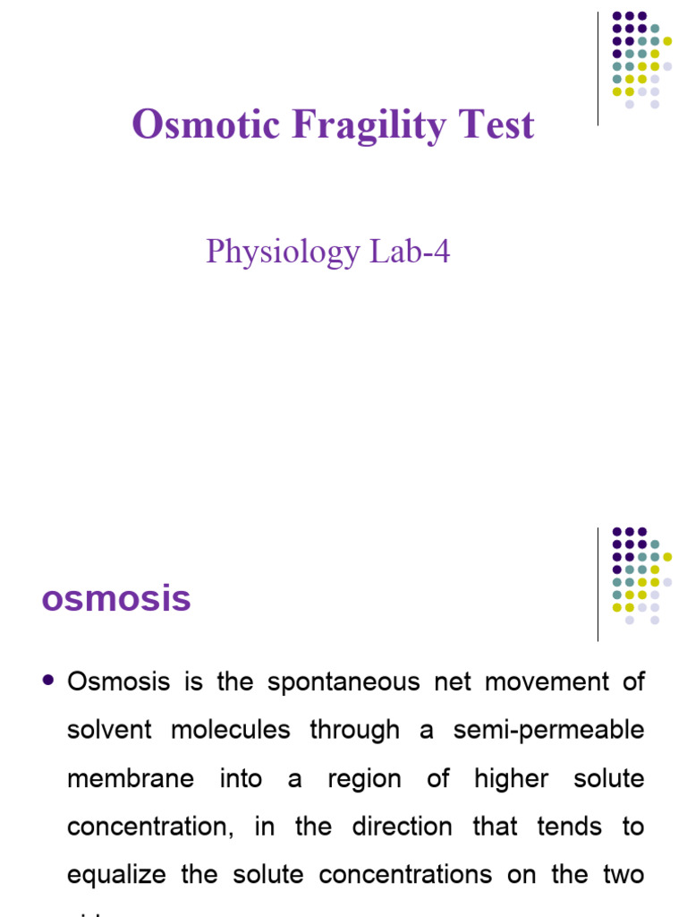 Osmotic Fragility | Download Free PDF | Osmosis | Saline (Medicine)