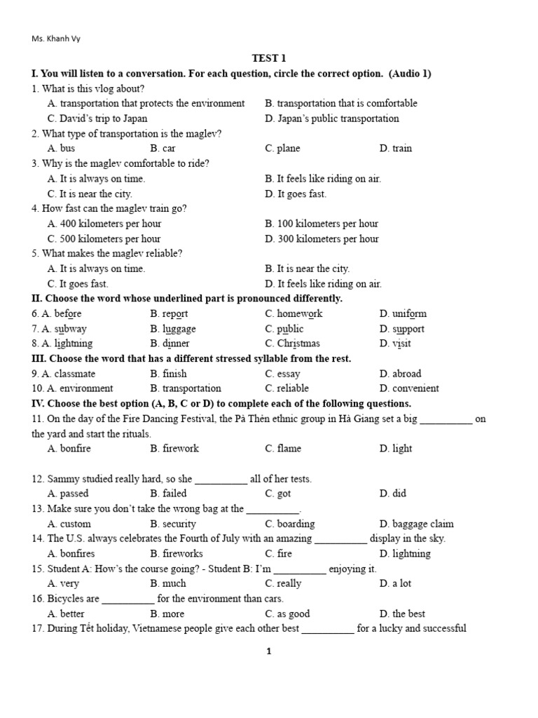 Grade 7 Test 2 3 Pdf Travel