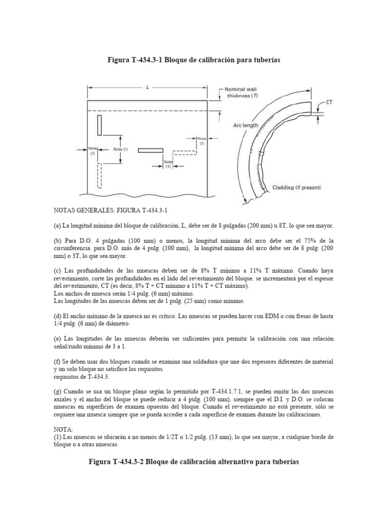 Asme Seccion V Articulo 4 Bloques de Calibracion para Tuberias ...