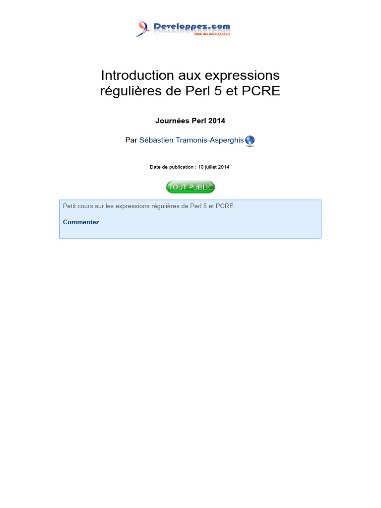 Expressions Regulieres Pcre | PDF | Expression régulière | Génie logiciel