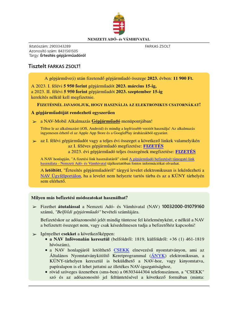 Tisztelt !: Farkas Zsolt | PDF