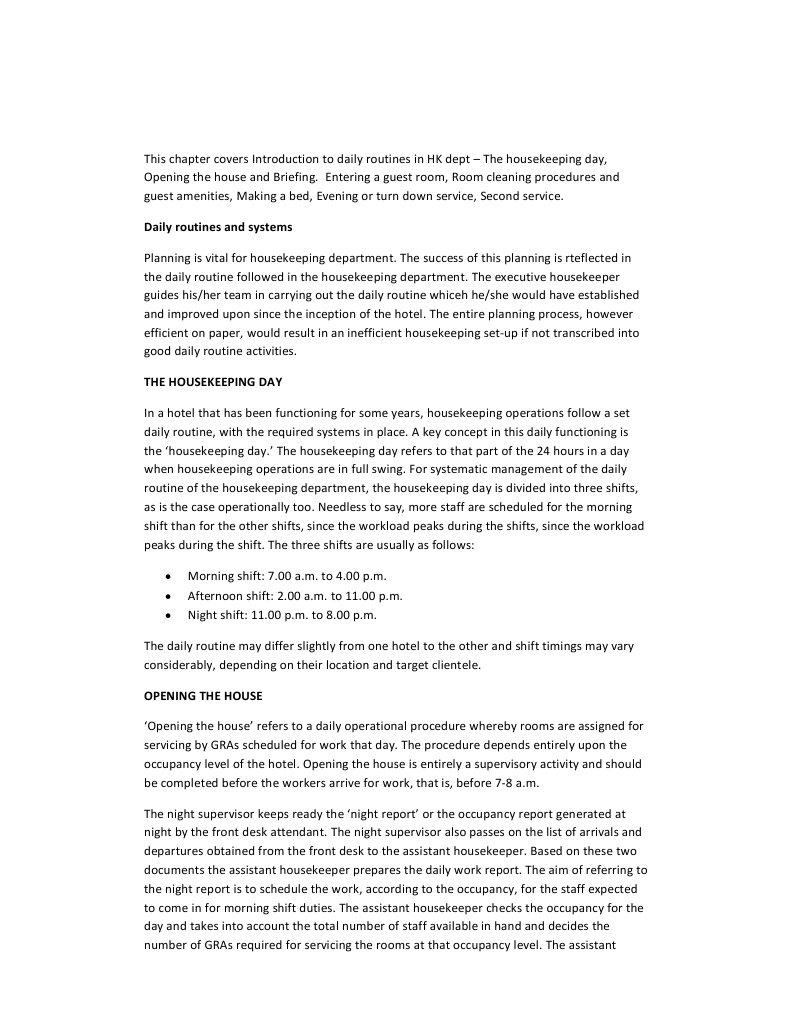 Room Cleaning Procedures | Bed | Bathroom