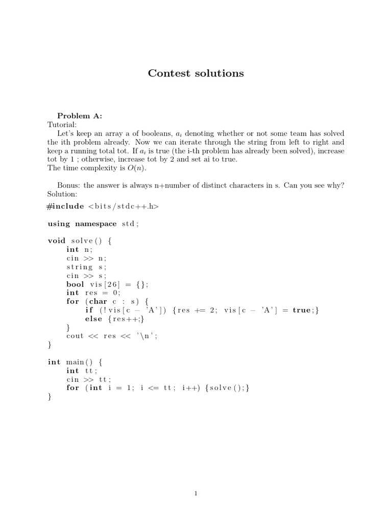 Contest_solutions | PDF | Algorithms And Data Structures | Computing