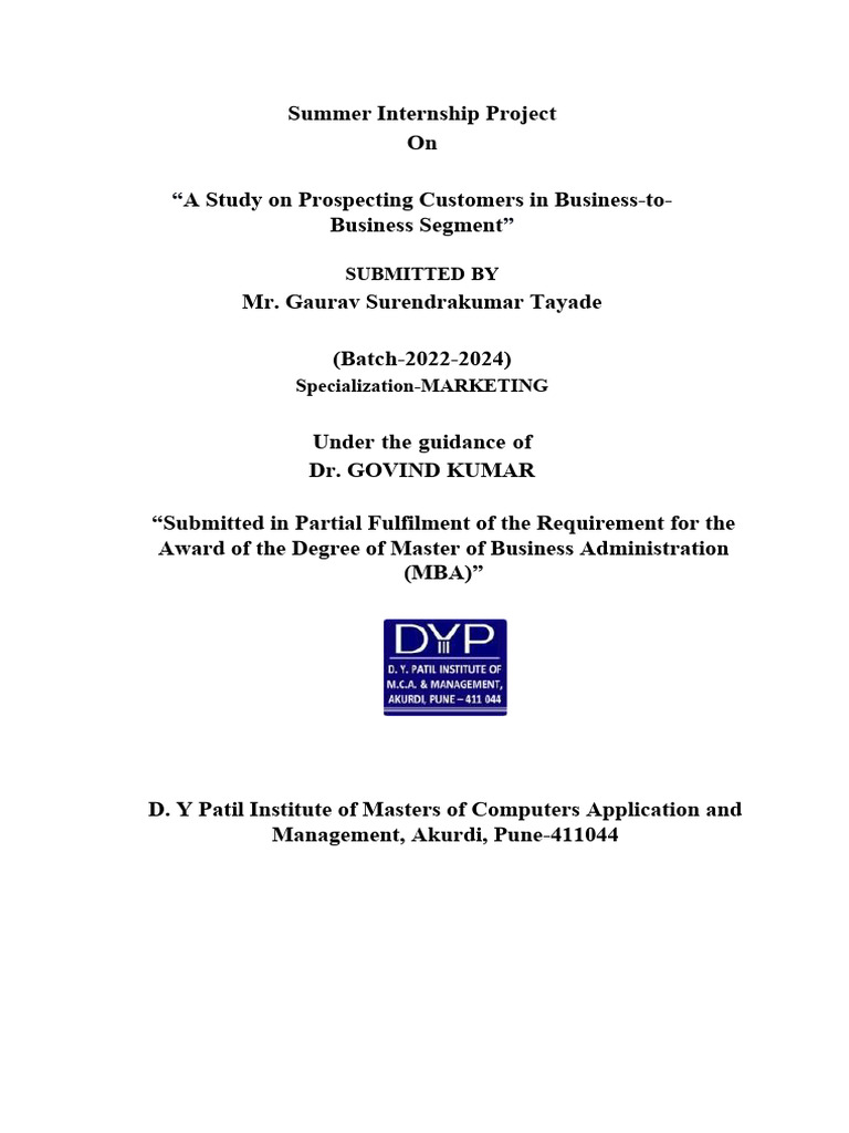 Sem 3th Mba Project | PDF | Methodology | Questionnaire