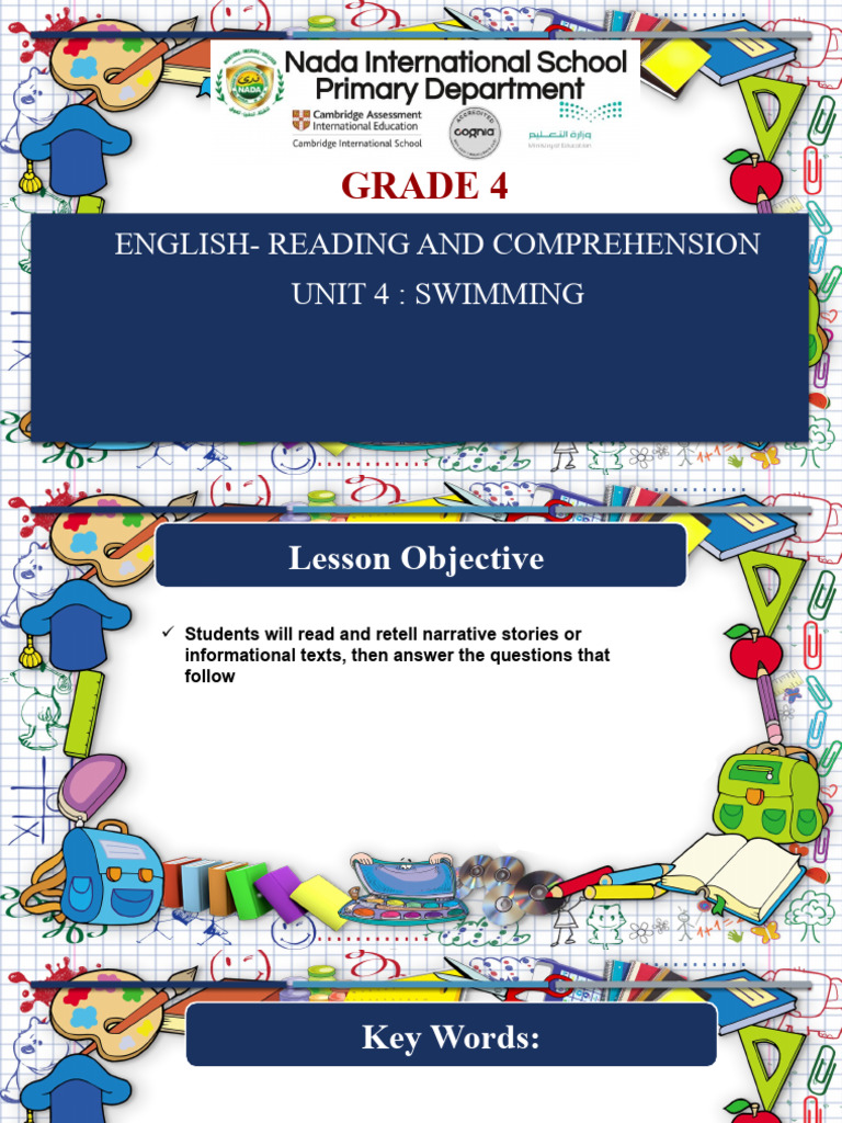 Grade 4 Swimming Reading Lesson | PDF