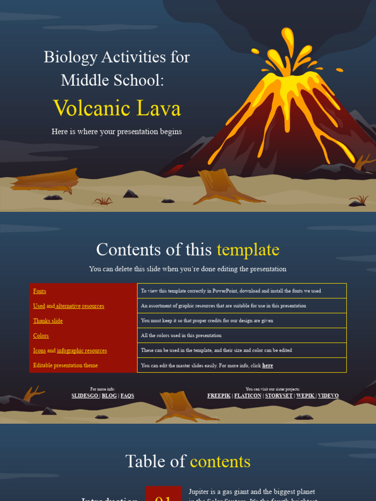 Biology Activities For Middle School - Volcanic Lava by Slidesgo | PDF ...