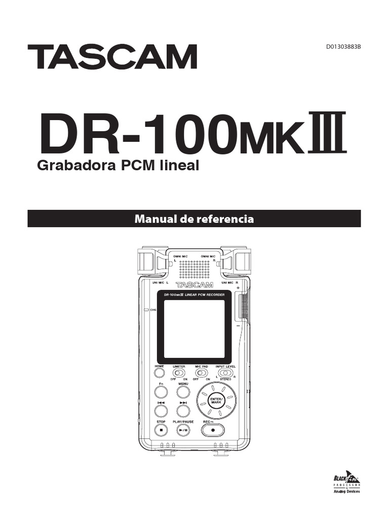 TASCAM DR-100MK3 - Manual - Español | PDF | Archivo de computadora ...